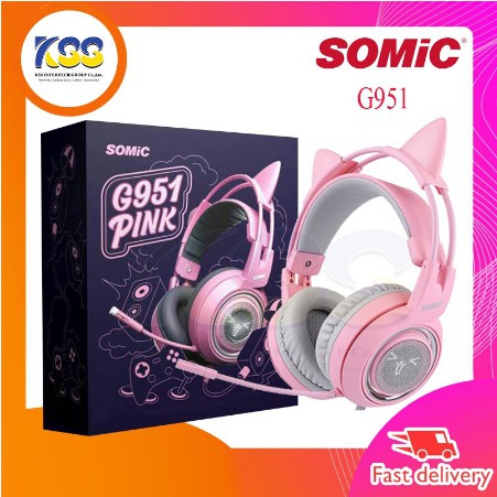 SOMiC G951 หูฟัง เกมมิ่ง ระบบ 7.1 Surround Sound Gaming Headphone แมวสี ...
