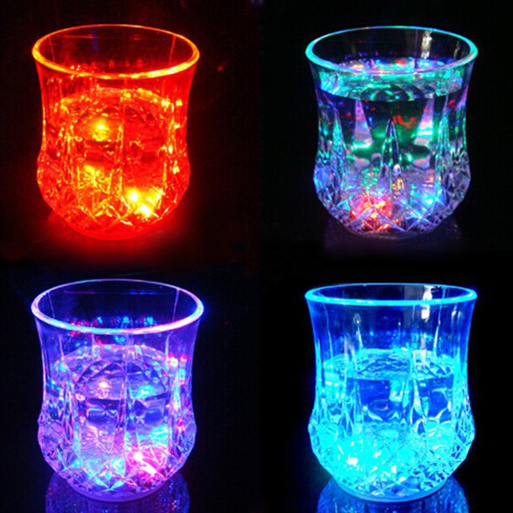 Inductive Colorful LED Wine Whisky Cup Flash light Glass Bar Beverage ...