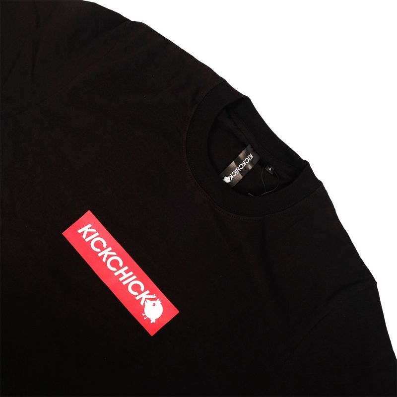 เสื้อยืด ลายโลโก้ Kickchick สีดํา สีแดง เสื้อยืด สําหรับผู้ชาย เสื้อยืด ...