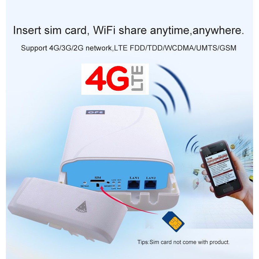 4G CPE Router Outdoor 150Mbps ใส่ซิมปล่อย Wifi รองรับ 4G ทุกเครือข่าย ...