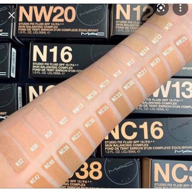 แท้ รองพื้น MAC Studio Fix Fluid Spf 15 Foundation 15ml สี Nc20 Nc25 ...