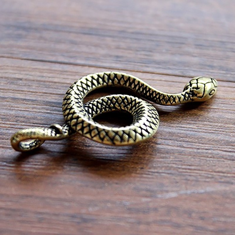 CNEDC Brass Vintage Snake Key Ring Key Chain Pendant Car Hanging Beads ...