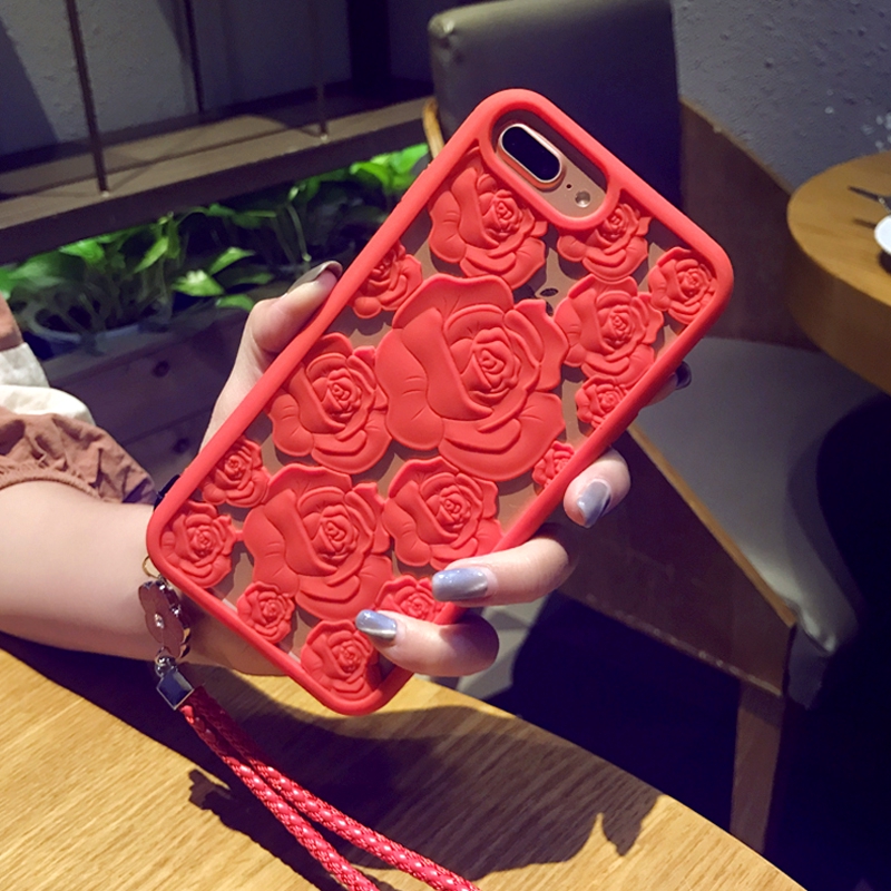 เคสโทรศัพท์มือถือซิลิโคนลายดอกไม้สําหรับ iPhone7plus 8 iX - guochaoquan.th - ThaiPick