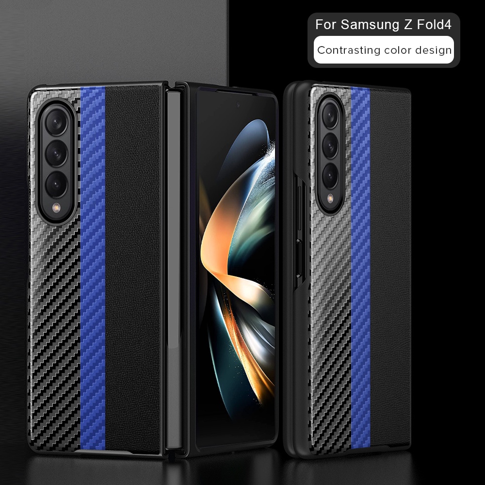 For Samsung Galaxy Z Fold 4 5G fold4 Case Anti-knock Luxury Fashion Stripe Protection Cover ...