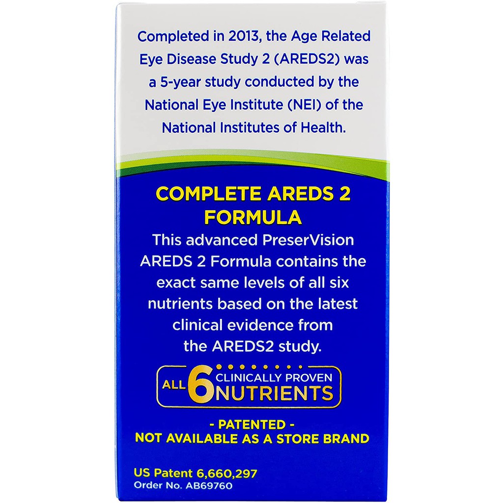 Bausch Lomb PreserVision AREDS 2 Eye Vitamin Mineral Supplement Soft ...