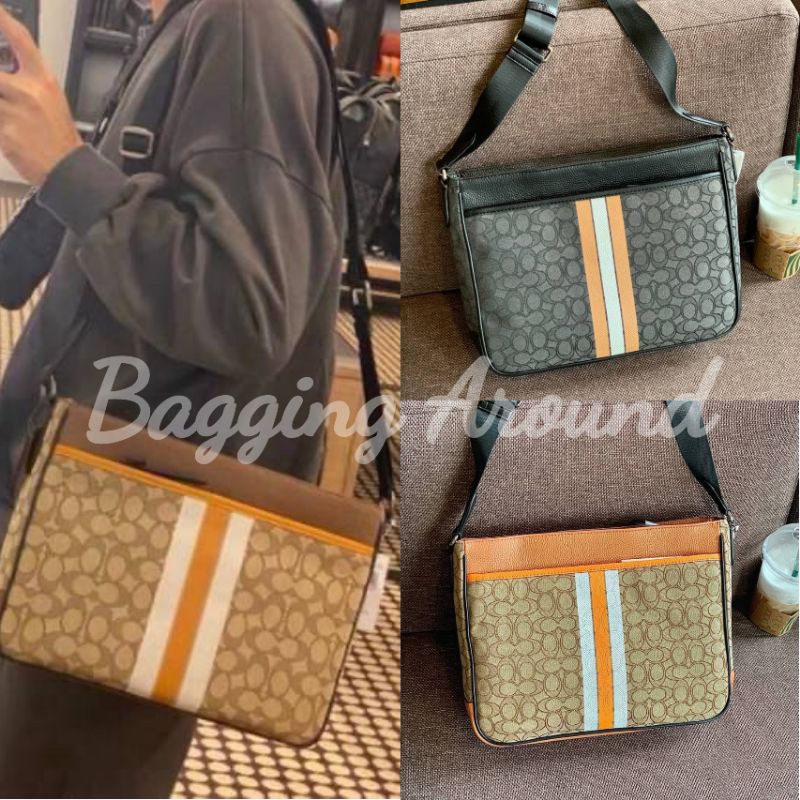 COACH THOMPSON IN SIGNATURE JACQUARD WITH VARSITY STRIPE BAG - bagging ...