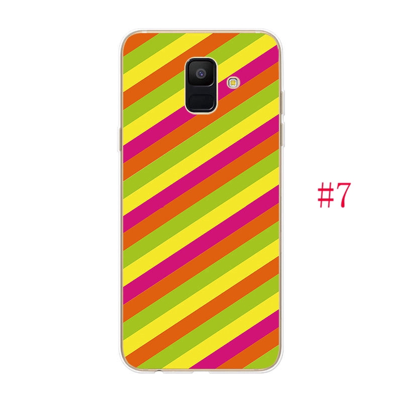 เคสโทรศัพท์มือถือ Samsung A6 A6 A8 A8 Plus A7 A9 2018 ปลอก TPU อ่อน สีลวดลายสี่เหลี่ยมจัตุรัส ...