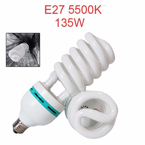 135W 5500K E27 Photo Studio Bulb Lighting Day Light Camera Photography ...