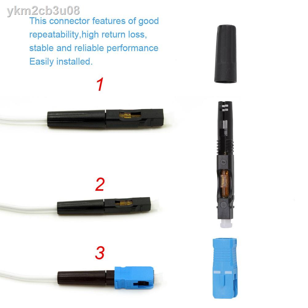 100pcs Embedded SC Optic Fiber Quick Fast Connector Adapter for FTTH ...