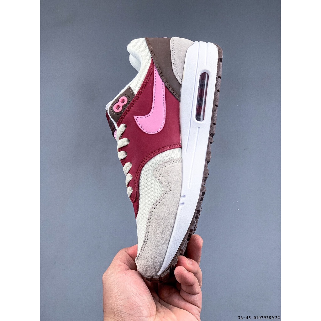 Nike Air Max 1 Shock Absorbing น้ำหนักเบาสบายรองเท้าวิ่งลำลองผู้ชายและ ...