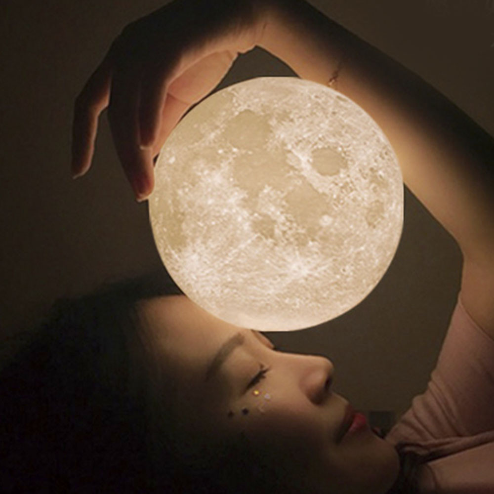 [xijing1.th-cod] 3D Moon Light Vinyl Round Moon Night Light DIY Painted ...