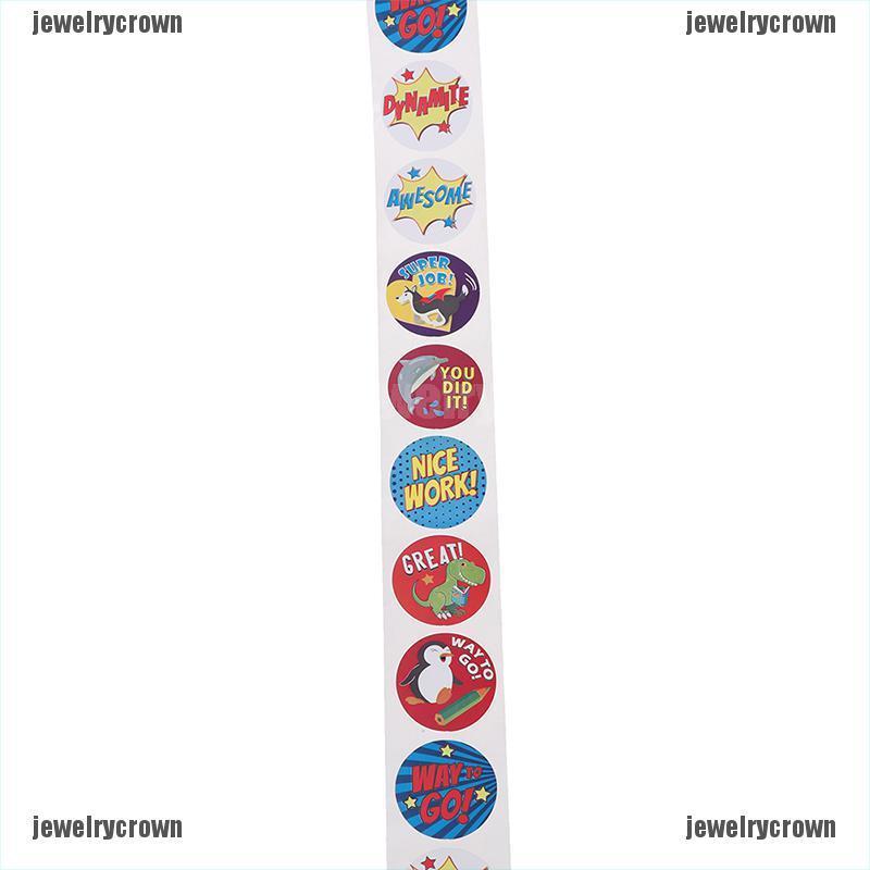 [Crown] 500PCS/Roll Nice Work Super Job Stickers Stationery Sticker ...