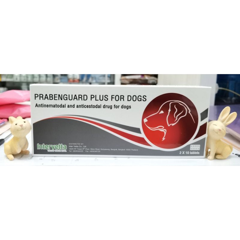 ถ่ายพยาธิสำหรับสุนัข Prabenguard plus for dog 1แผง(10 เม็ด) 1กล่อง (20 ...