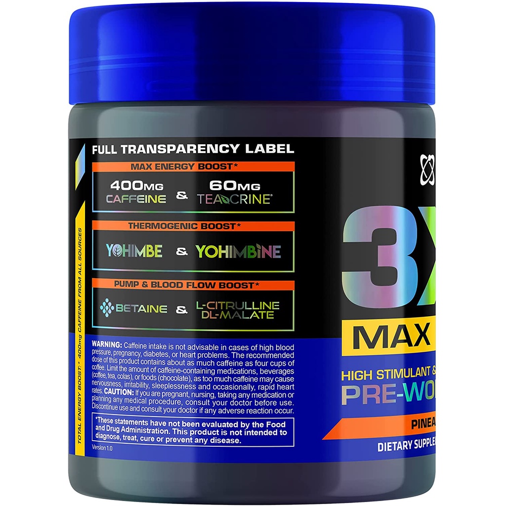 USN 3XT MAX ENERGY Pre-Workout (30Servings) พรีเวิร์คเอาท์ เพิ่ม ...