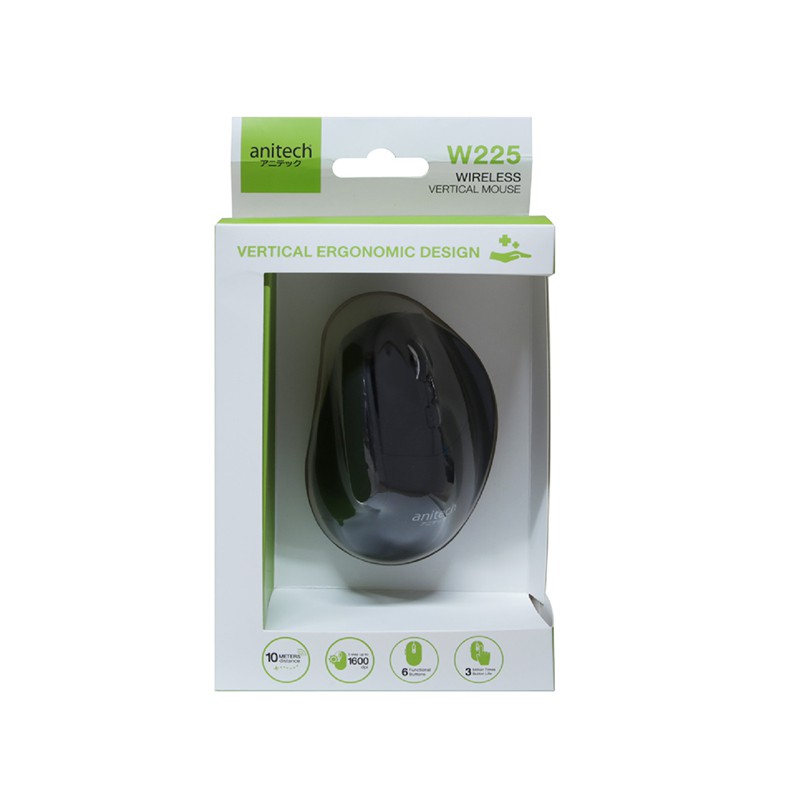 Anitech Wireless Vertical Mouse W225 Black เมาส์ไร้สาย by Banana IT ...