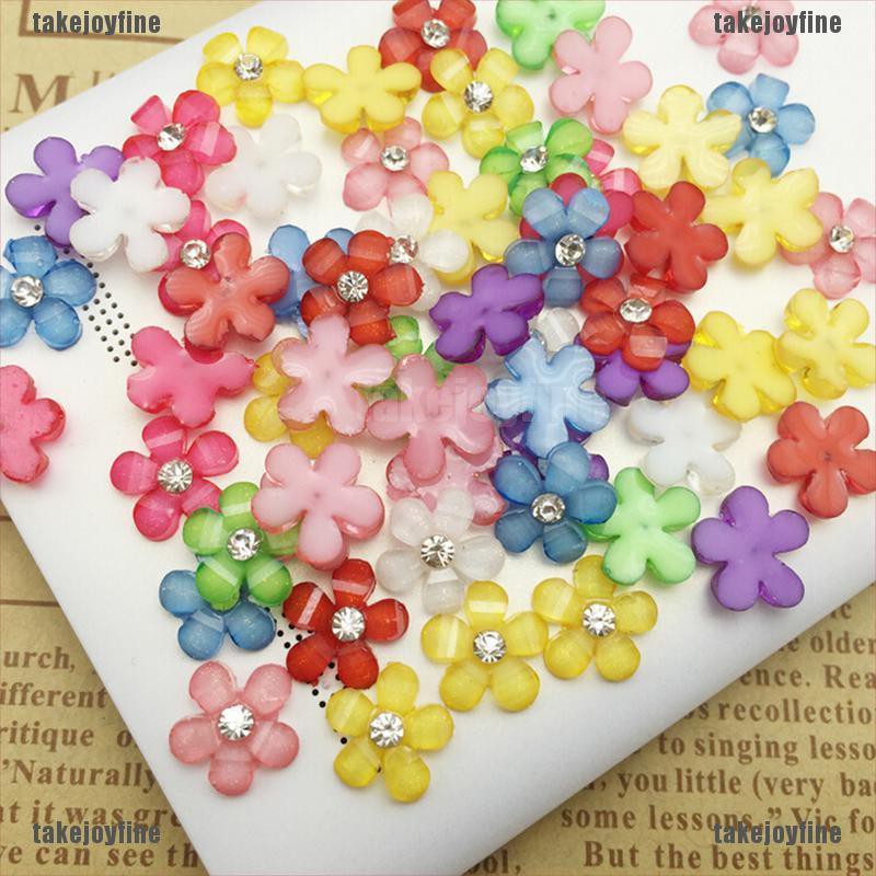 [takejoyfine] NEW DIY 20pcs 10mm resin flowers flatback Scrapbooking ...
