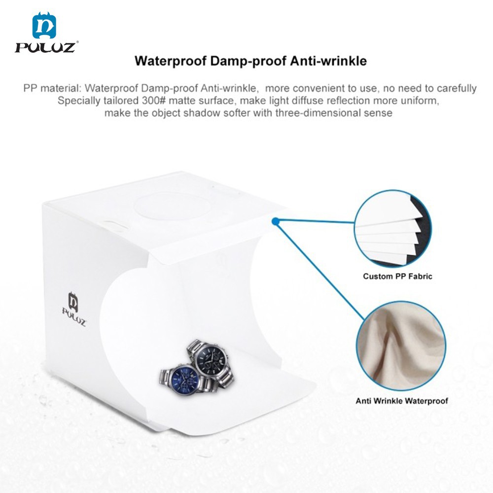 Puluz Light Box Light Room(2 LED) ขนาด 20x20 CM กล่องไฟถ่ายภาพ กล่อง ...