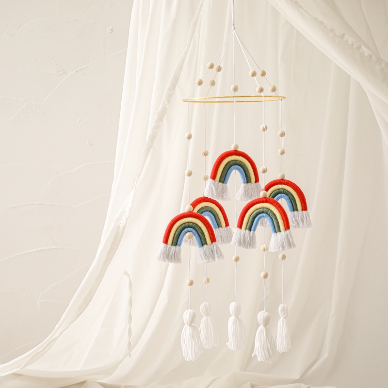 Let39s make 1Set Baby Rainbow Bed Bell Newborn Bedside Rattle Baby ...