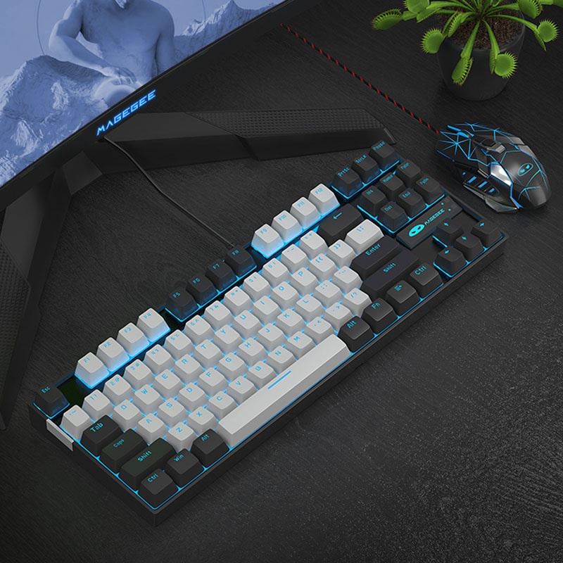 ♦MageGee MK-star Mechanical Gaming Keyboard Blue / Red Switch 87 keys ...