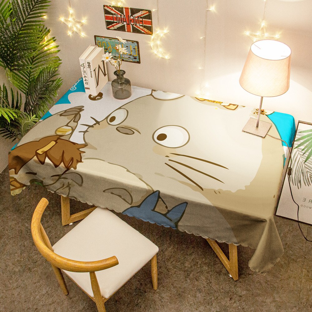 Kawaii Totoro Japan Anime Tablecloth for Table Waterproof Rectangle ...