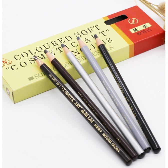 (12pcslot) Coloured Soft Cosmetic Art Eyebrow Pencil ดินสอเขียนคิ้วดึง ...