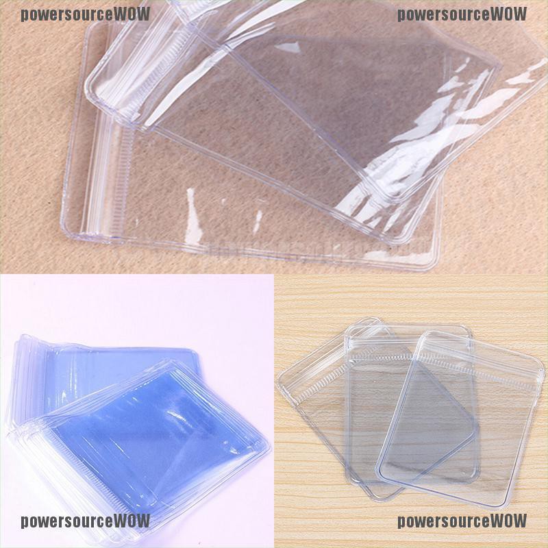 100Pcs Clear PVC Plastic Coin Bag Case Wallets Storage Envelopes New ...