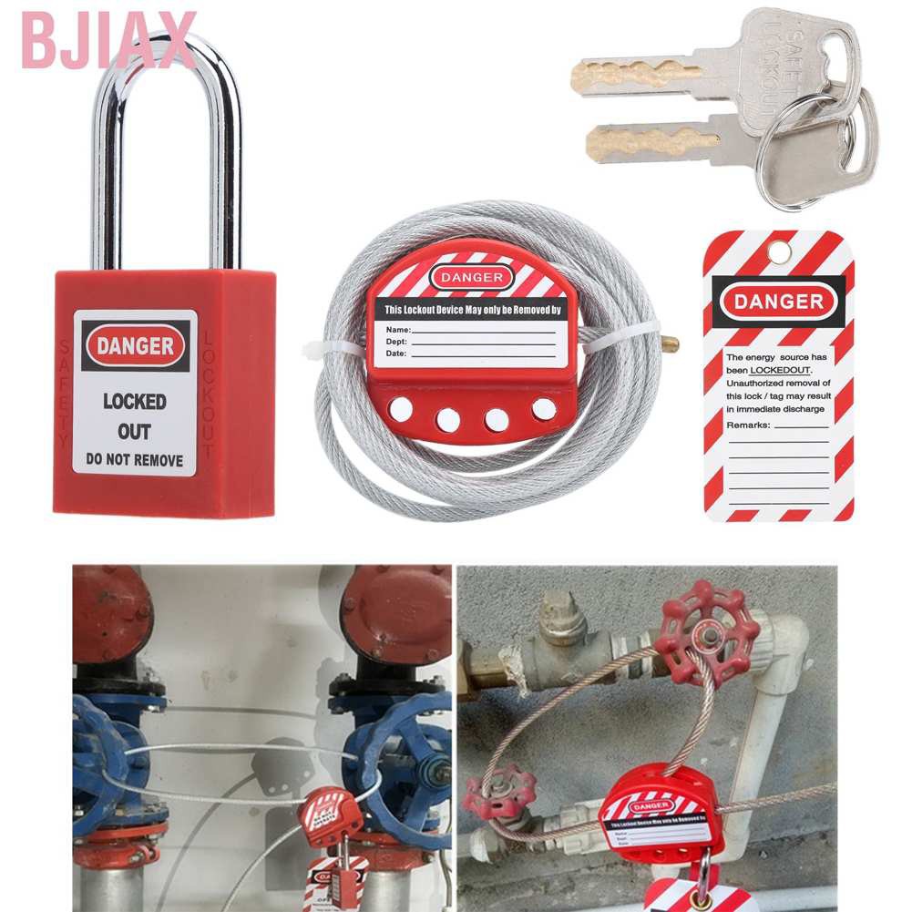 ☍Bjiax Cable Lockout Hasp Adjustable 6mm/0.24in Diameter 38mm/1.5in ...