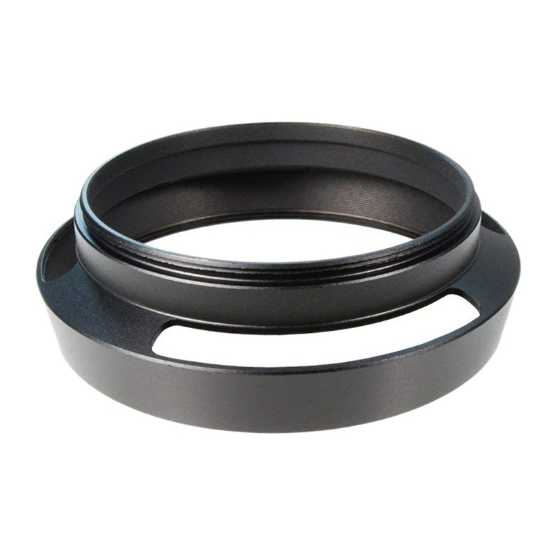 46mm Pro Angle Vented Metal Lens Hood Sun Shade Wristband Lens Focus ...