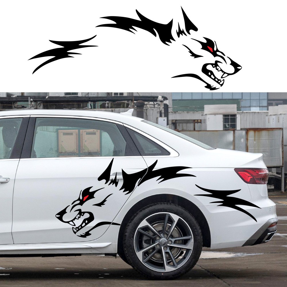 Fashion Graphics Running Wolf Auto Car Stickers Diy Door Adornment ...