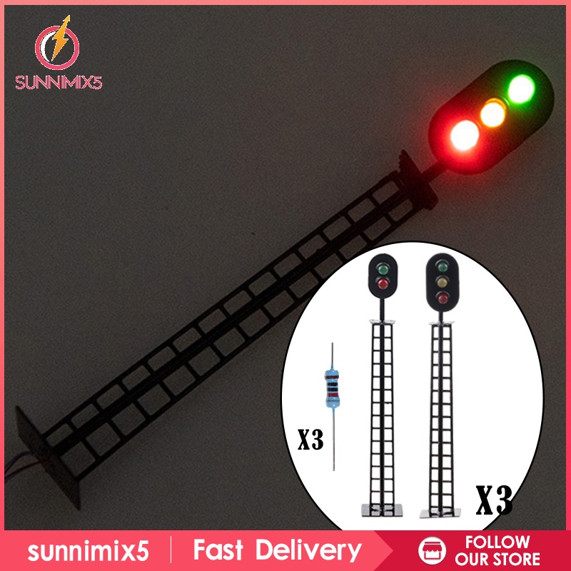 [Trend sport] 3Pcs DIY Traffic Lights 1:87 HO Scale Traffic Light Lamp ...