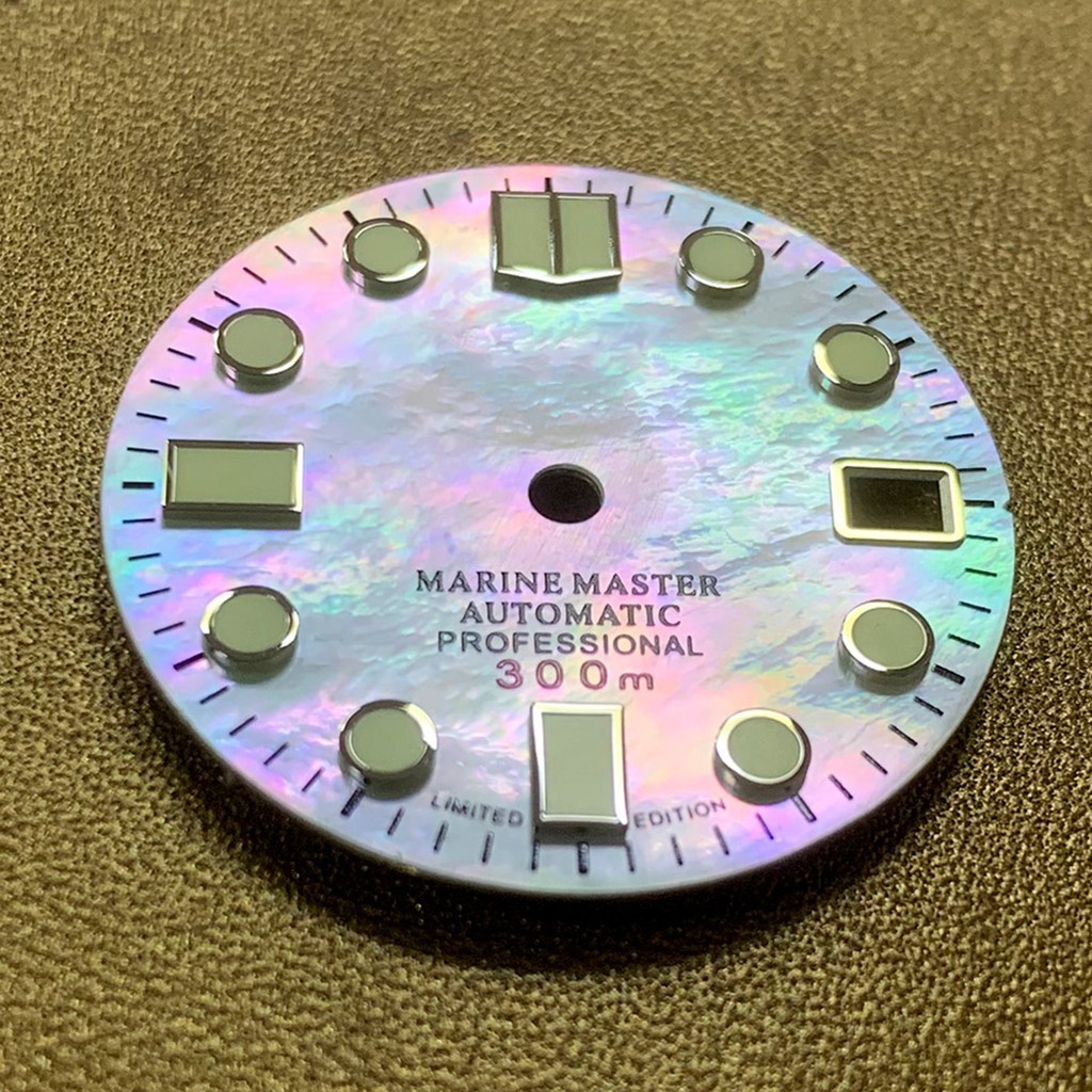 28.5MM White Shell Surface Watch Dial Replacement Green Luminous Watch ...