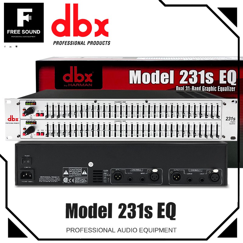 DBX EQ 231S Professional Equalizer Dual Band Bass Equalizer 31 Channel AI-PAISARN Stage ...