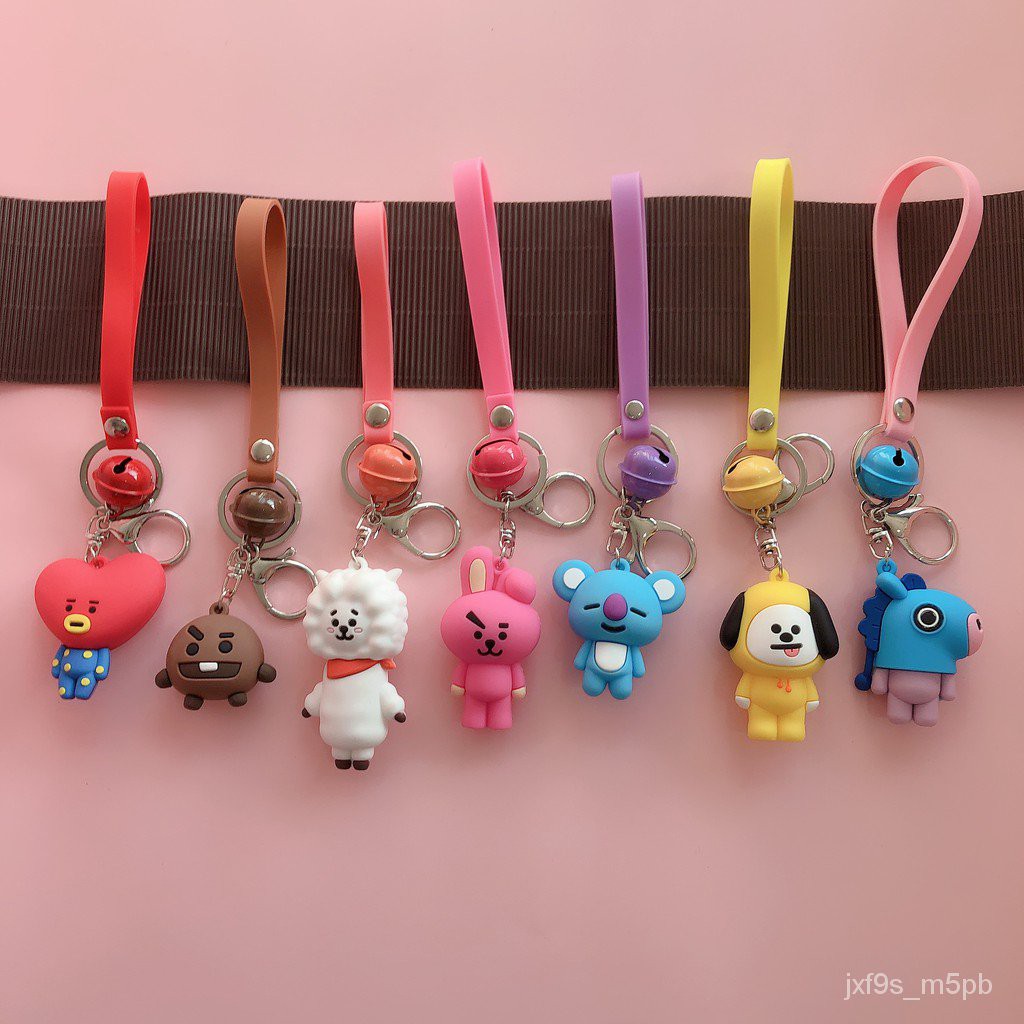 Yhw6 BTS Keychain Korea Large KPOP Bangtan Boys Bt21 Keychain Cute ARMY BT21 Cartoon V TATA ...