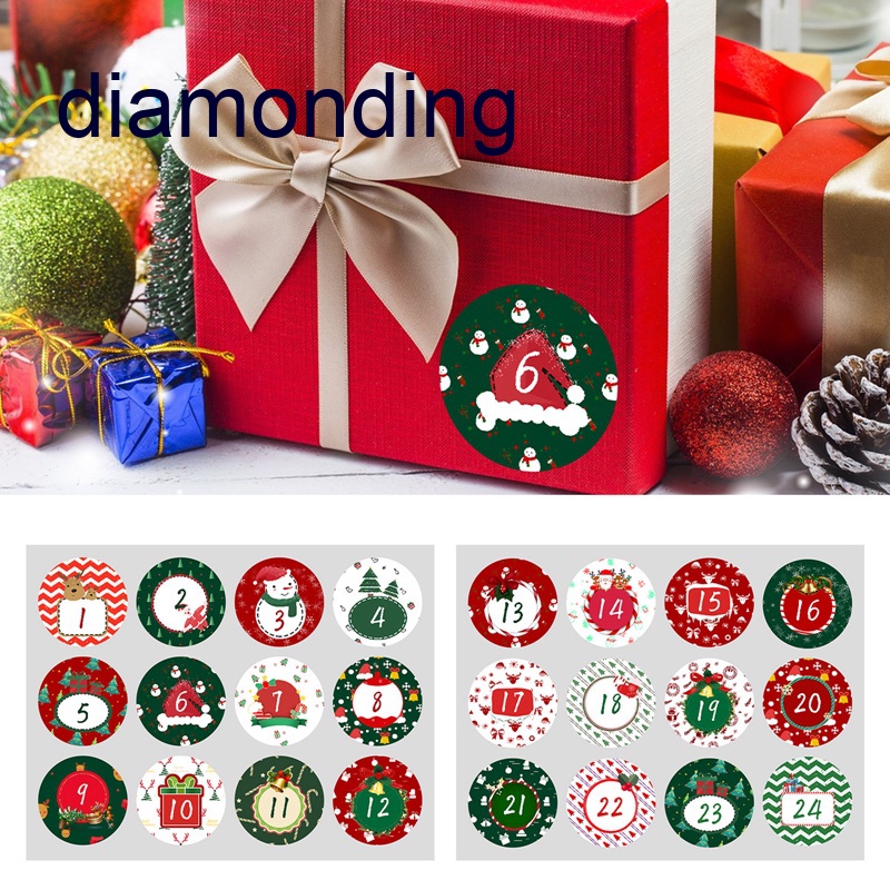 Diam No. 1-24 Christmas Stickers Gift Sealing Cartoon Sticker Baking ...