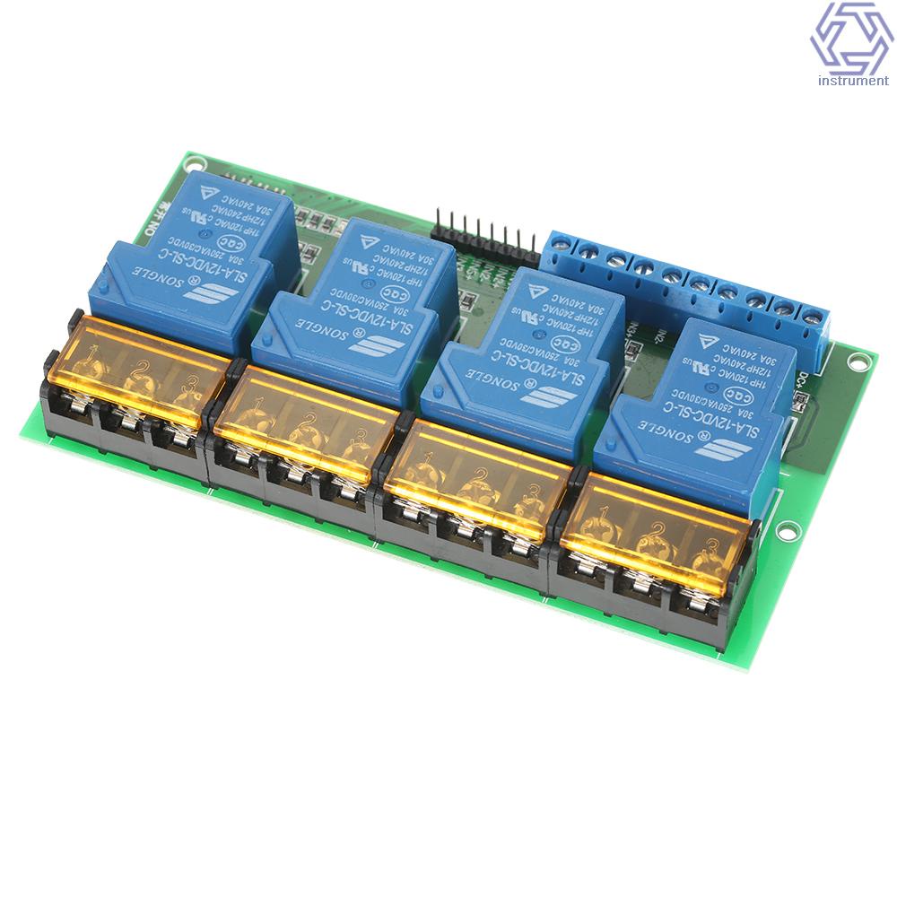 【INTU】4-Channel DC 12V 30A Relay Module Control Board Optocoupler ...