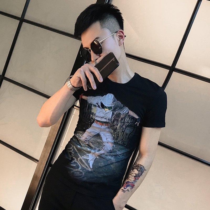เสื้อยืดแขนห้าส่วน พิมพ์ลาย Spirit Guy สไตล์เกาหลี แฟชั่นฤดูร้อน ...