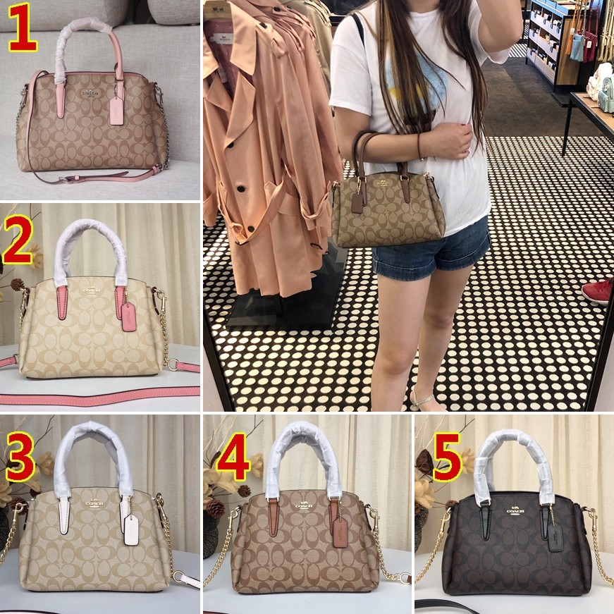 HOTกระเป๋าถือ Coach F29683 PVC Shoulder with Leather Crossbody Bag ...