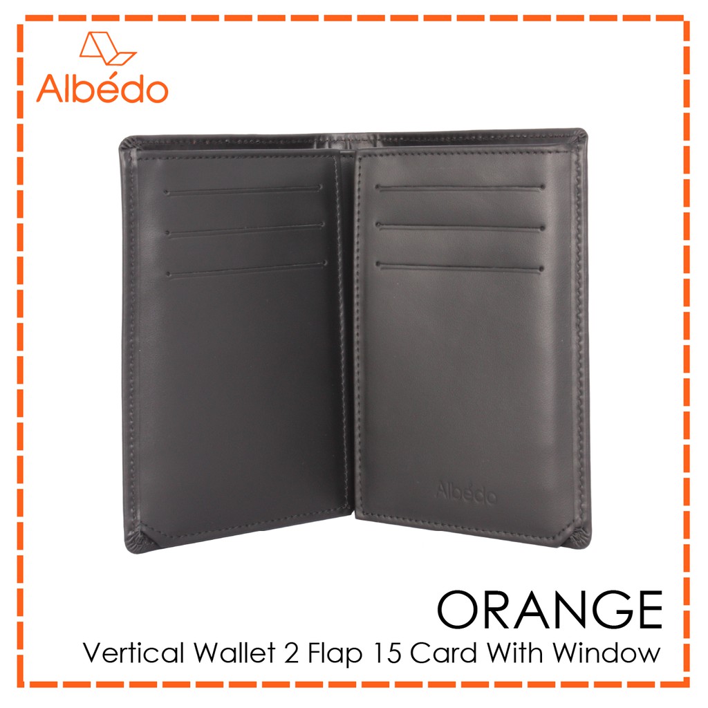 Albedo ORANGE VERTICAL WALLET 2 FLAP 15 CARD WITH WINDOW กระเป๋าสตางค์ ...