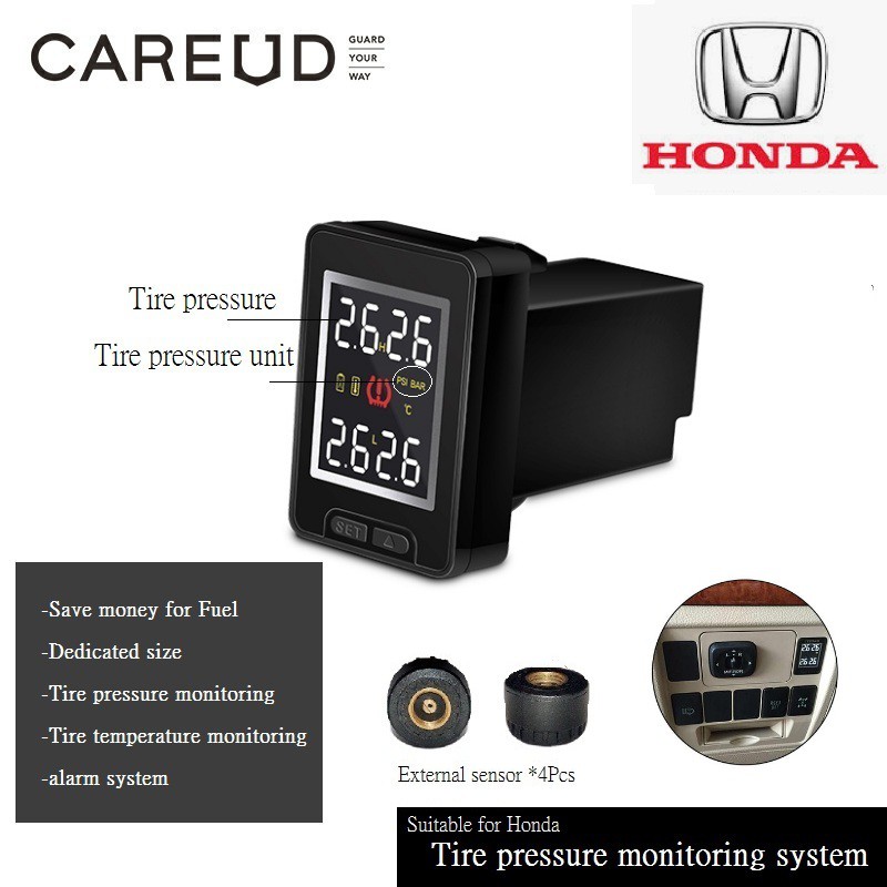 Careud U912 Tpms เครื่องวัดลมยาง TPMS TP03 honda แบบ ฝั่งคอนโซล Built ...
