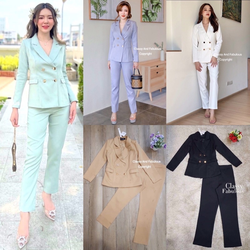 M10 S-XL Set ชุดเซ็ต เซต2ชิ้น เซตสูท ชุดสูทผู้หญิง เซตสูทขายาว ชุดเข้าเซต เซตสูทแฟชั่น ชุดออกงาน ...