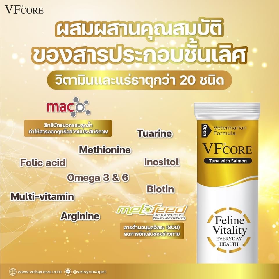 พร้อมส่งทุกสี VFcore อาหารเสริม รูปแบบขนมแมวเลีย ไลซีน แมวเลีย อาหารเสริมแมว vf core มีประโยชน์ ...