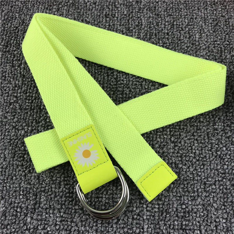 Little Daisy Quan Zhilong เข็มขัดผ้าใบหัวเข็มขัดสองห่วง unisex แฟชั่น ...