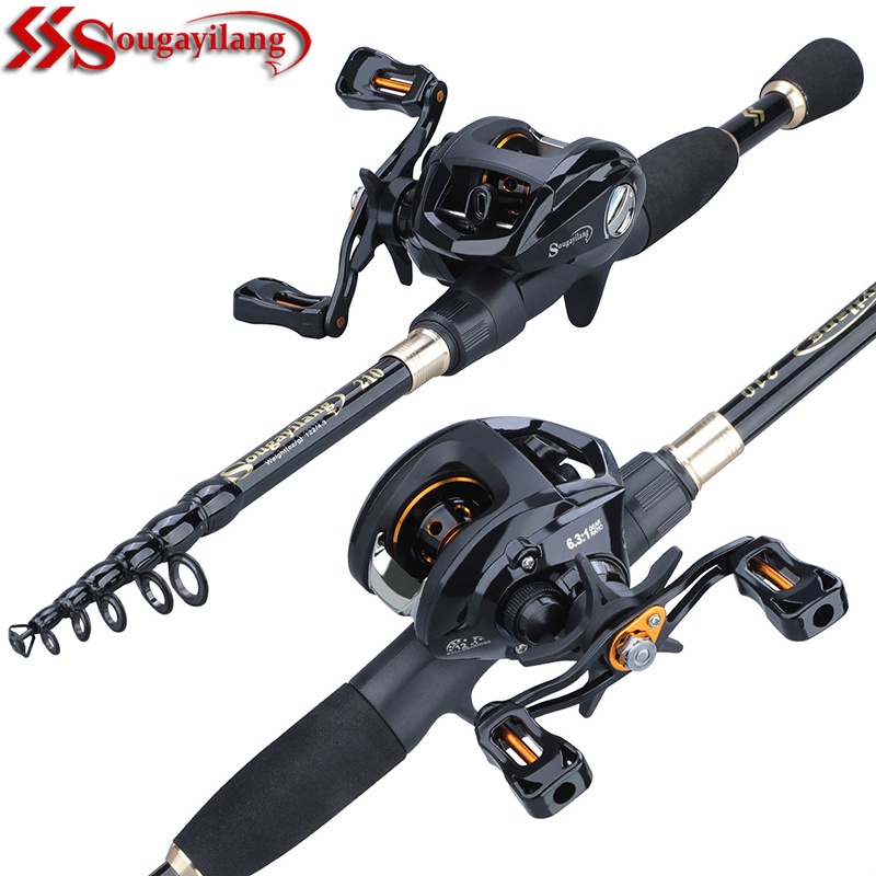 Sougayilang Casting Fishing Rod Reel Set 1.8M 2.1M 2.4M Telescopic ...