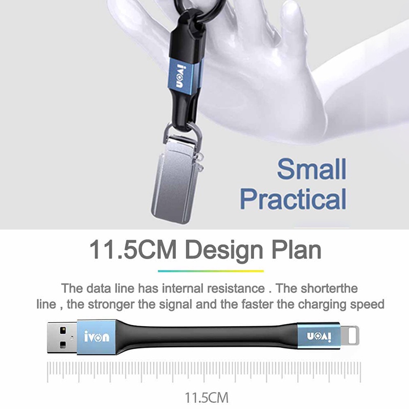 Mini Keychain Portable Usb Data Cable For Iphone 3a Fast Charging Micro ...