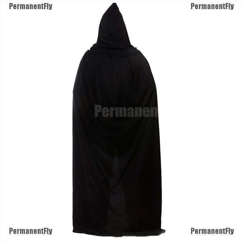 PermanentFly Black Halloween Costume Theater Prop Death Hoody Cloak ...