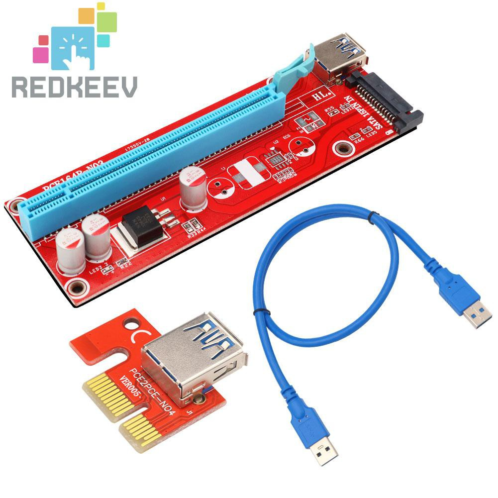 Redkeev Pci-E Riser Card Usb 3.0 สายเคเบิ้ล Pcie 1X To 16X อะแดปเตอร์ขยายสําหรับ Miner - redkeev ...