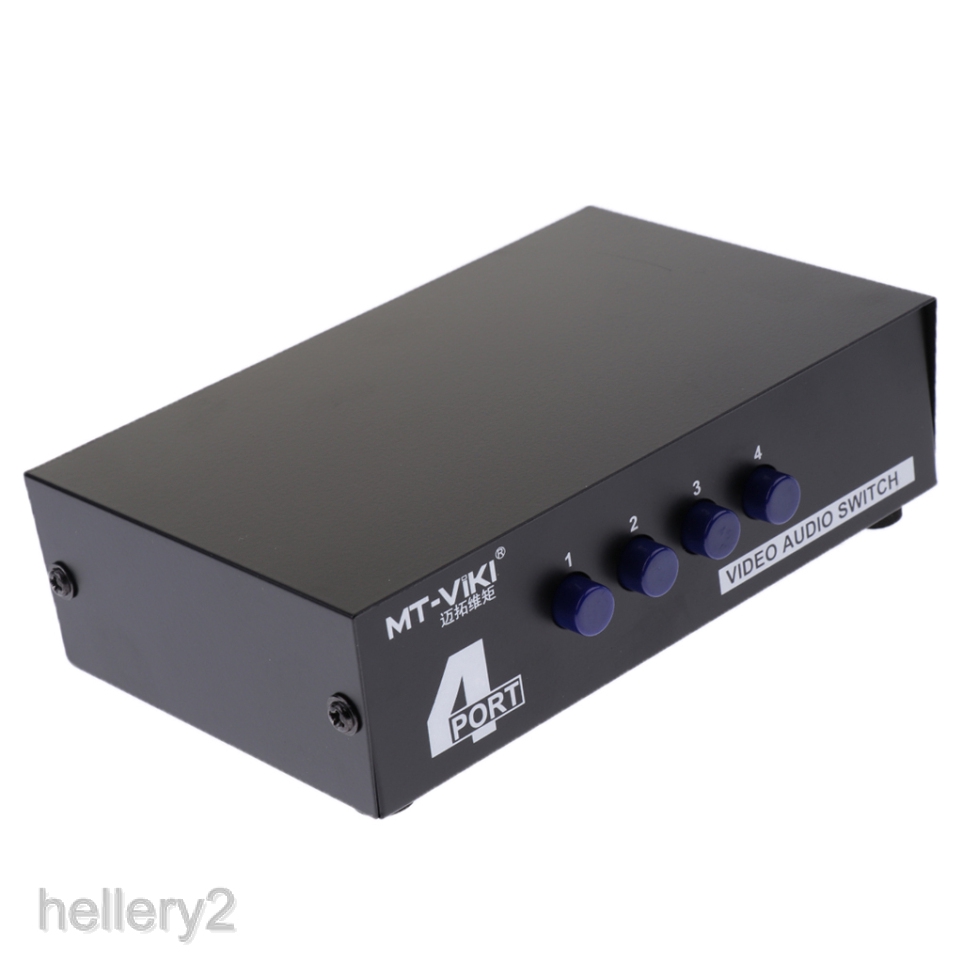 4 Way AV Switch RCA Switcher 4 in 1out Composite Video L / R Audio ...