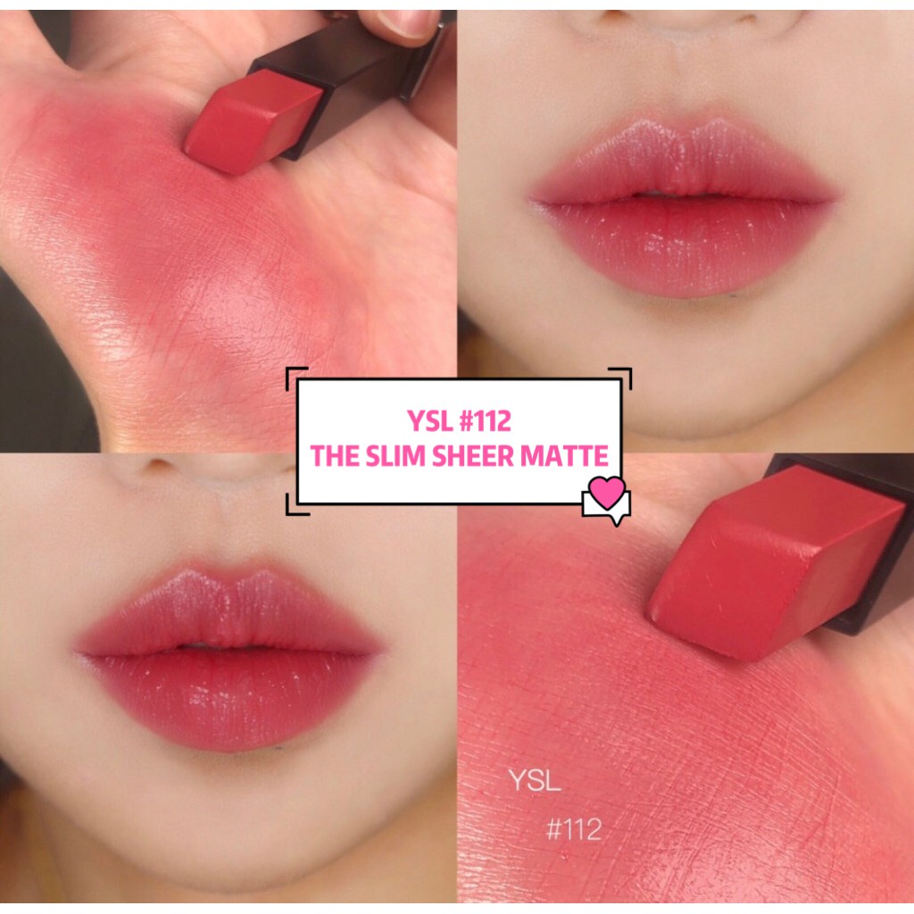 (มีหลายสี)YSL Rouge Pur Couture The Slim Sheer Matte #112 Raw Rosewood ...