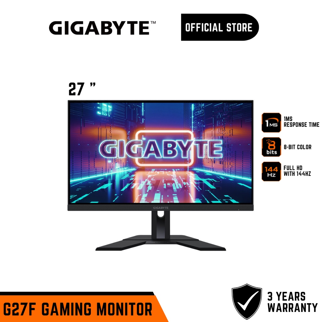GIGABYTE (จอภาพเกมมิ่ง) G27F 1920x1080 FullHD 144Hz 1ms Gaming Monitor ...