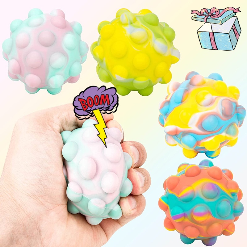 Pop It Ball Fidget Toy 3Dซิลิโคนบับเบิ้ลบอลคลายเครียดบอล กดคลายเครียด ...